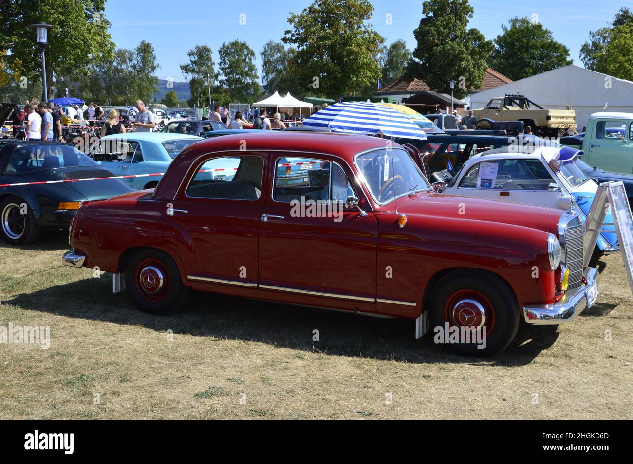 Vintage red mercedes benz Stock Photo - Alamy