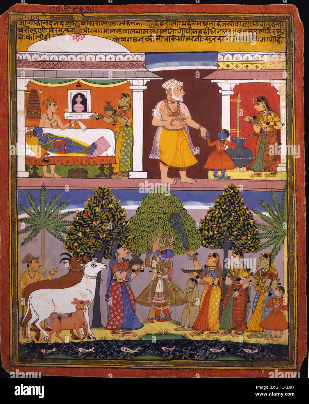Attributed to Manohar - Scenes from the Childhood Krishna, from a Sur ...