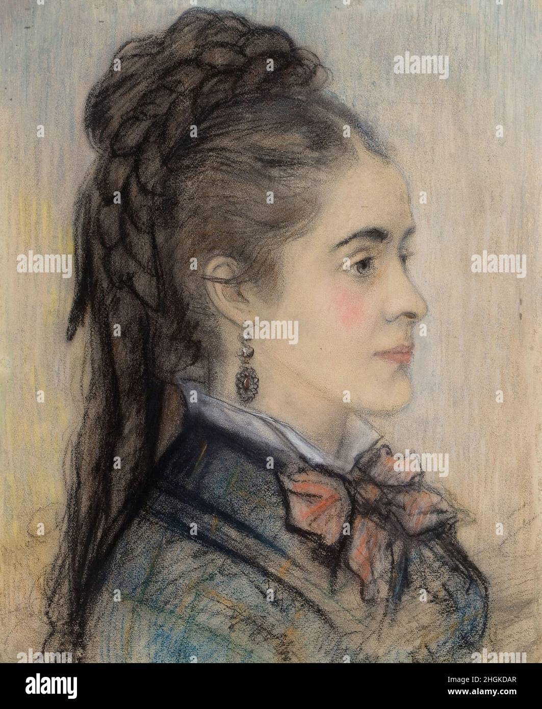 Renoir Auguste - Private Collection - Portrait of a Young Woman - 1868 ...