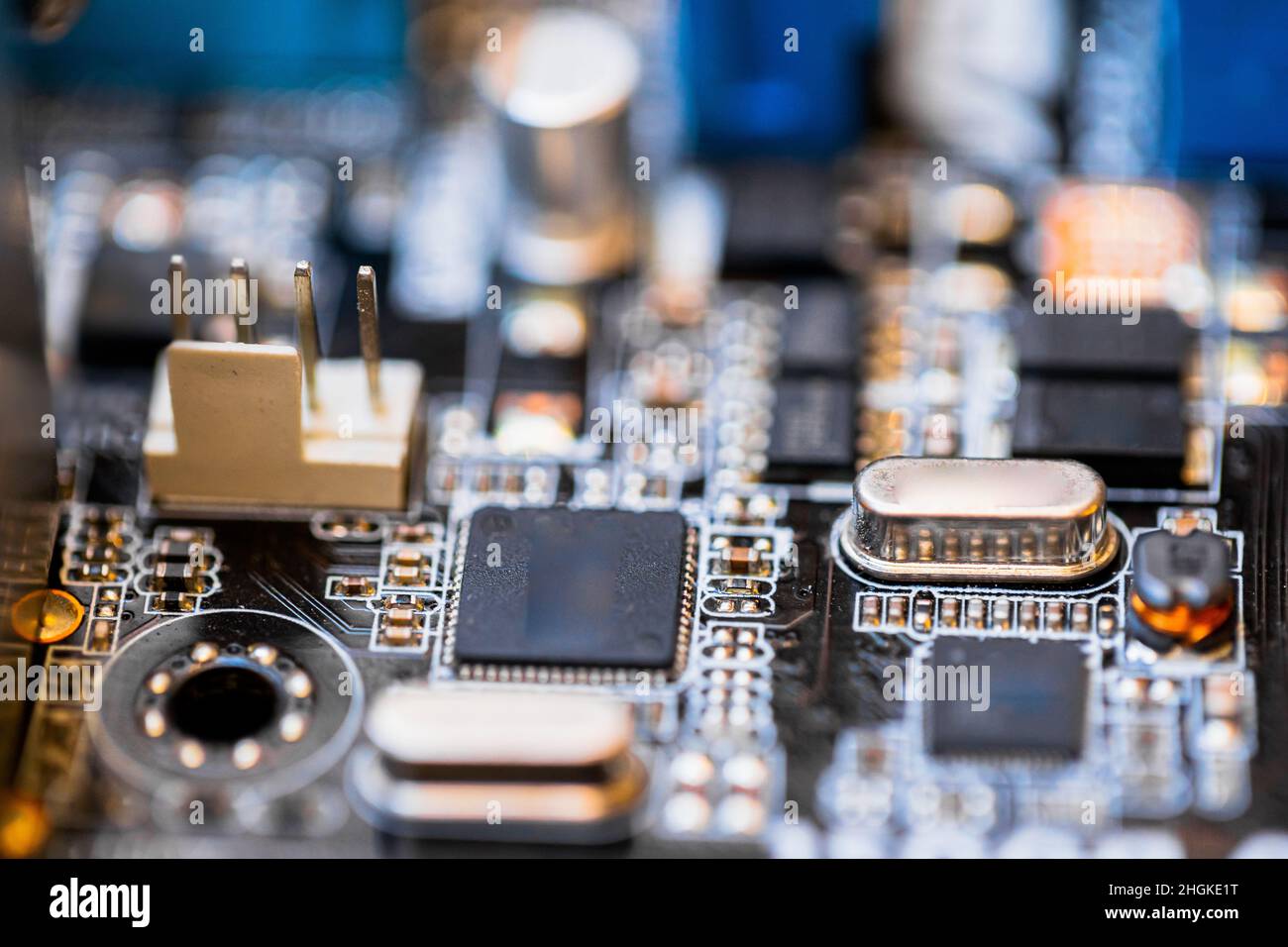 PC Motherboard with Chips, Transistors and Microprocessors Stock Photo ...