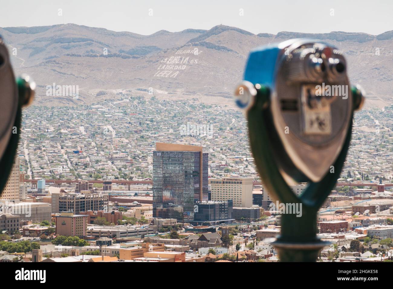 "La Biblia Es La Verdad Leela" can be seen written on a mountain across ...