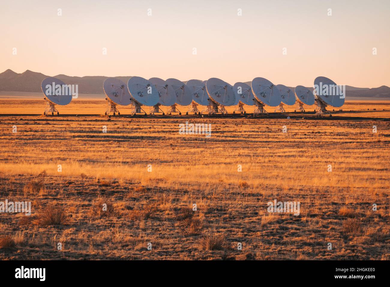 Radio telescope dishes stacked together at the Karl G. Jansky Very ...
