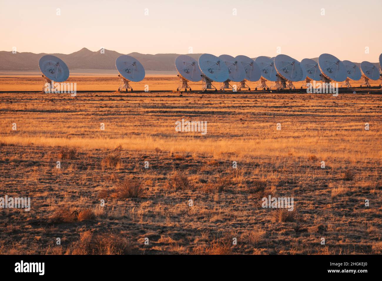 Radio telescope dishes stacked together at the Karl G. Jansky Very ...