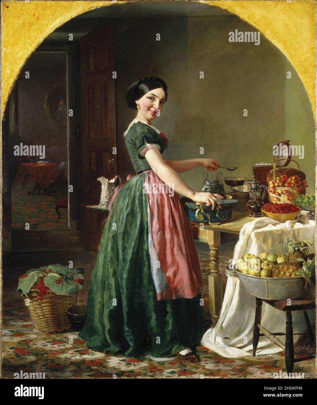 Lilly Martin Spencer - Kiss Me and Youll Kiss the Lasses Stock Photo ...