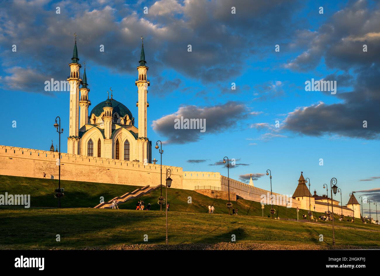 Kazan Kremlin at sunset, Tatarstan, Russia. It is top tourist ...