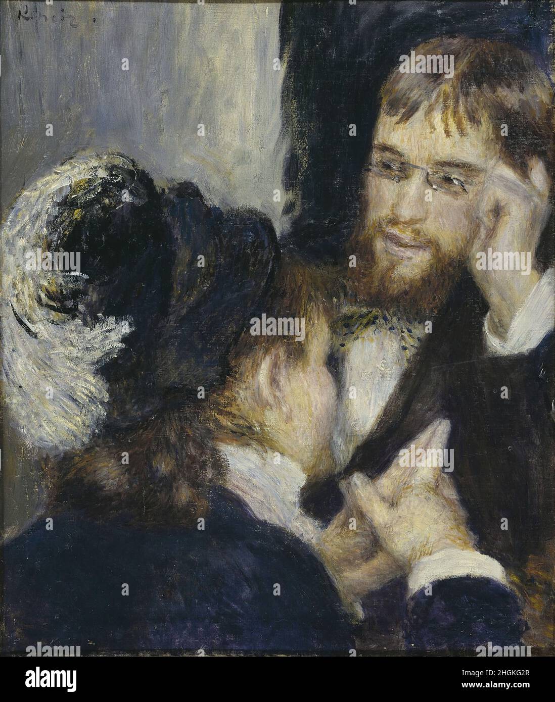Conversation - 1875 - Oil on canvas 45 x 38 cm - Renoir Auguste Stock ...