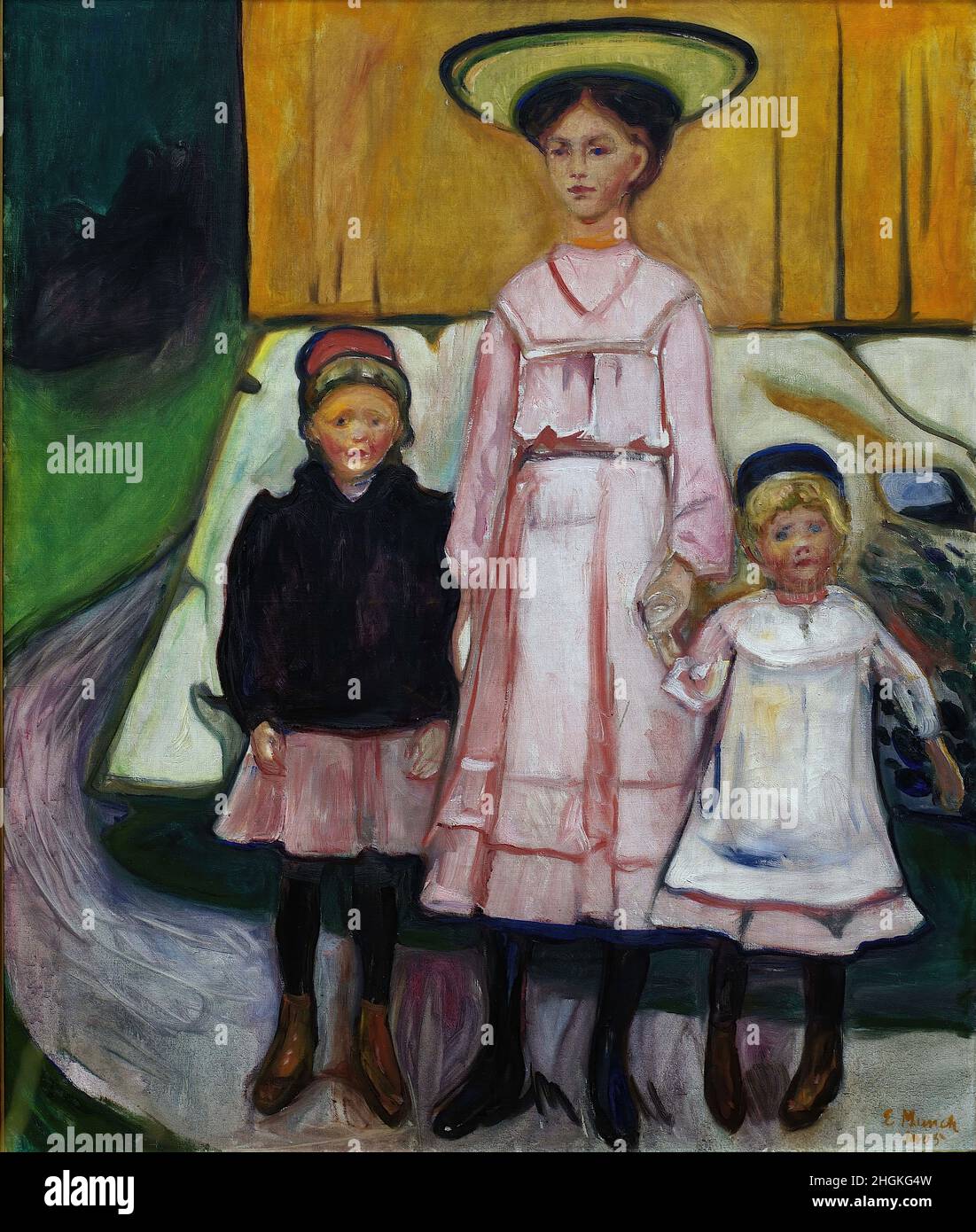 Three Children - 1905 - Oil on canvas 131 x 111 cm - Munch Edvard Stock ...