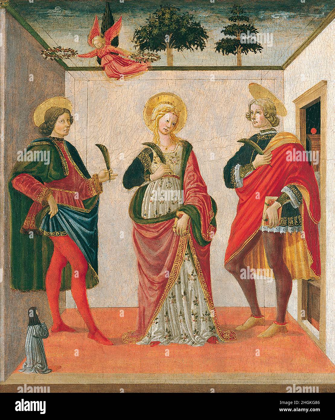 Saint Cecilia between Saint Valerian and Saint Tiburtius with a Donor ...