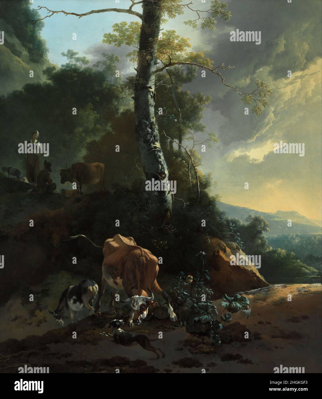 Adam Pynacker - Landscape with enraged ox Stock Photo - Alamy