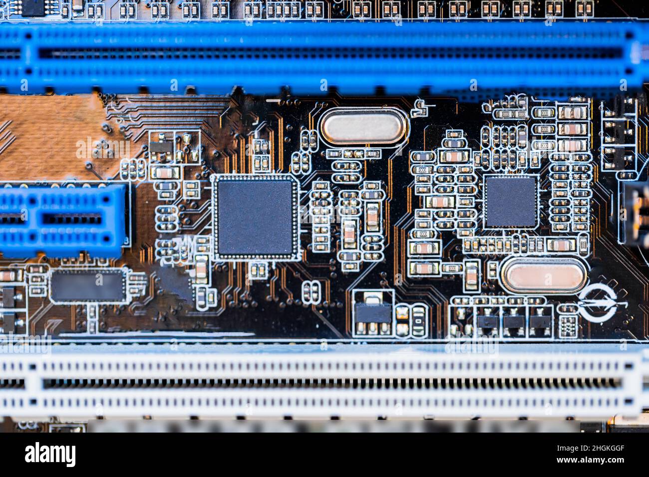 PC Motherboard with Chips, Transistors and Microprocessors Stock Photo ...