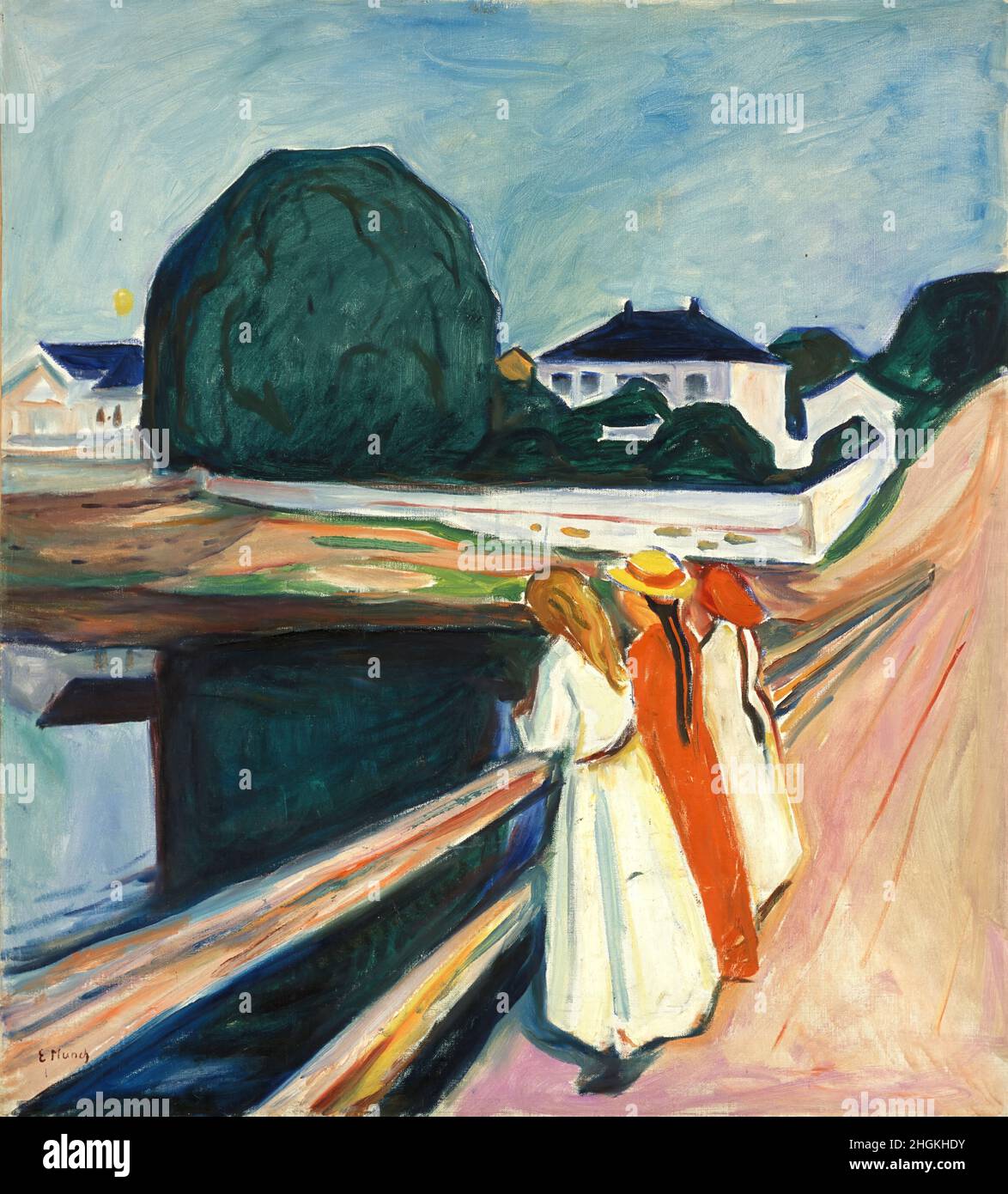 The Girls on the Bridge - 1927 - Oil on canvas 100 x 90 cm - Munch ...