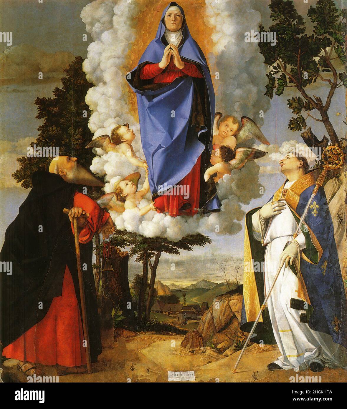 The Assumption - 1506 - oil on wood 162 x 175 cm - Lotto Lorenzo Stock ...