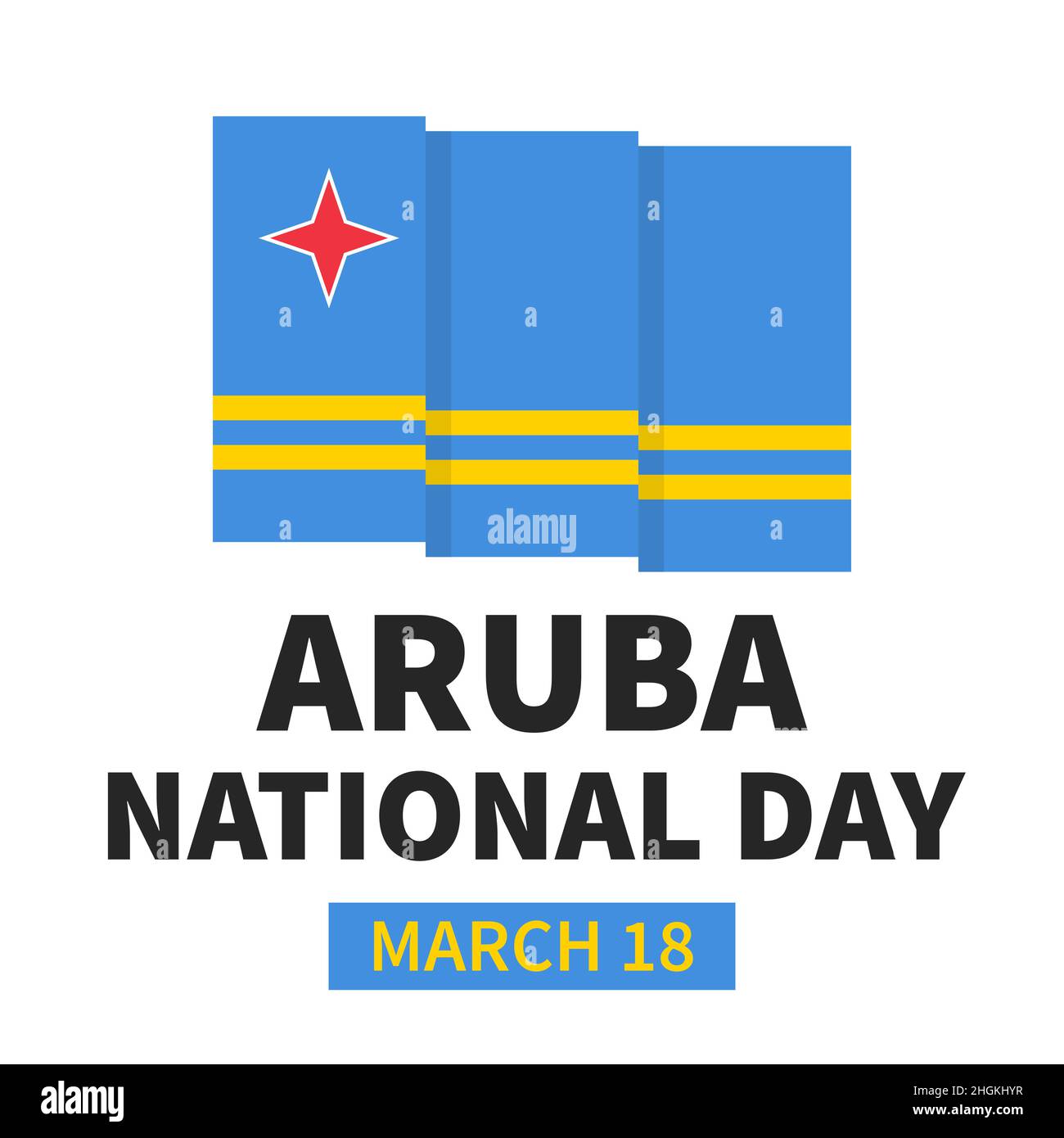 Aruba National Day typography poster. Holiday celebrated on March 18 ...