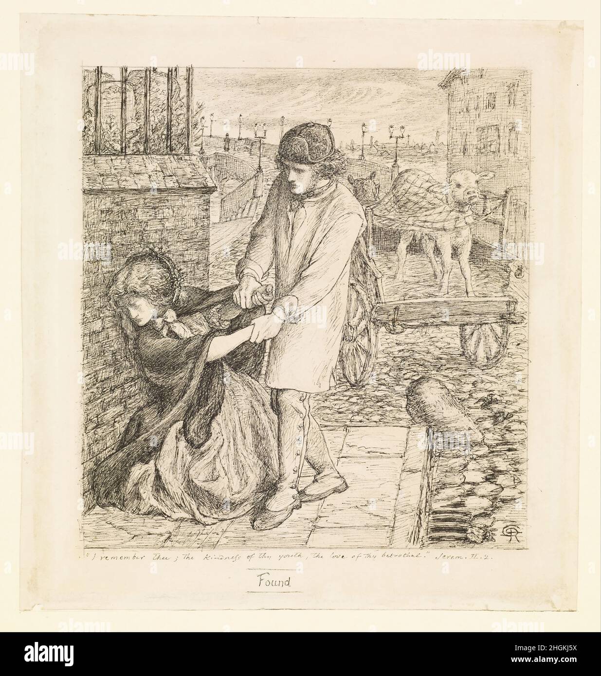Dante Gabriel Rossetti - Found - Compositional Study Stock Photo - Alamy