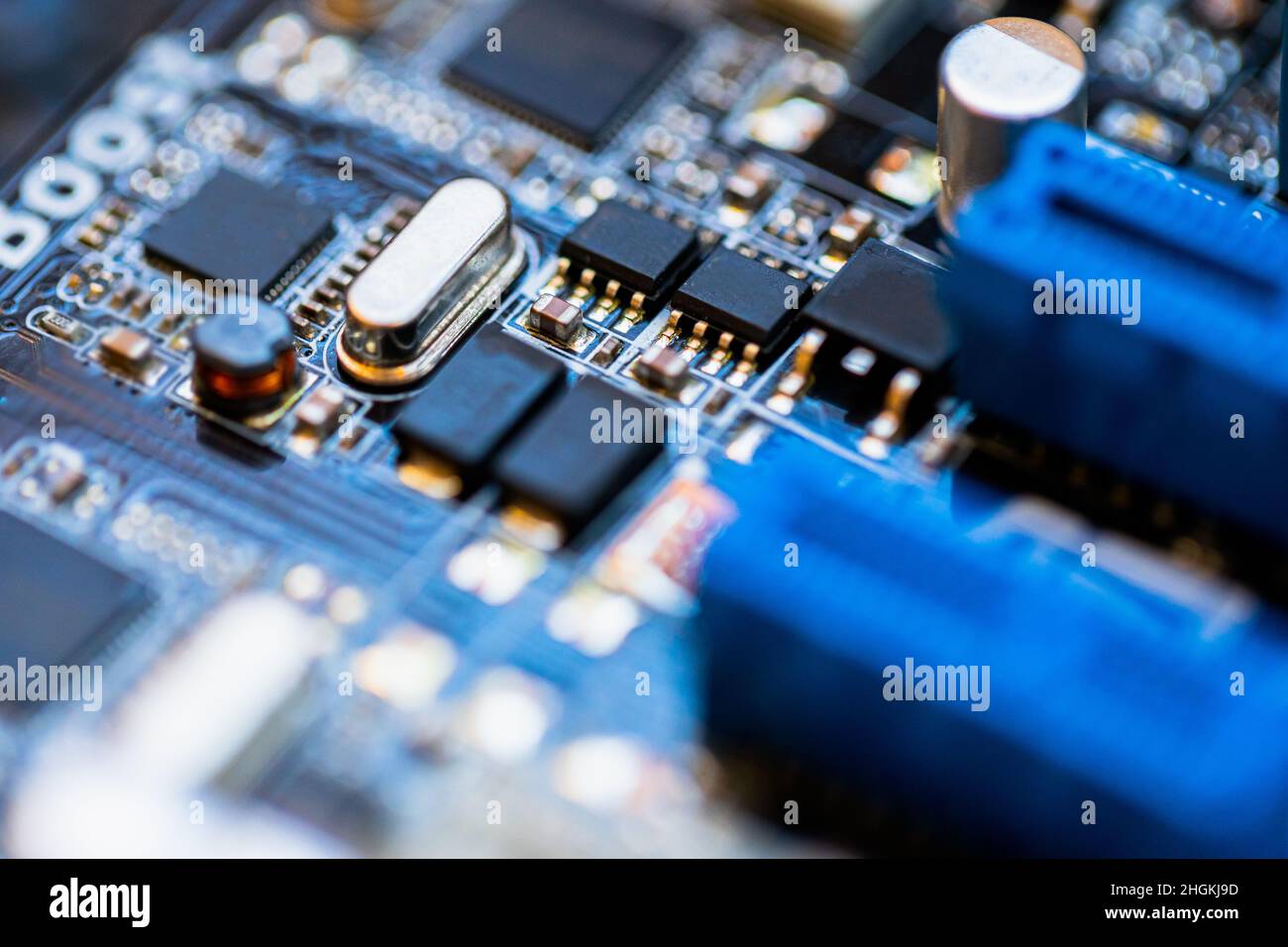 PC Motherboard with Chips, Transistors and Microprocessors Stock Photo ...