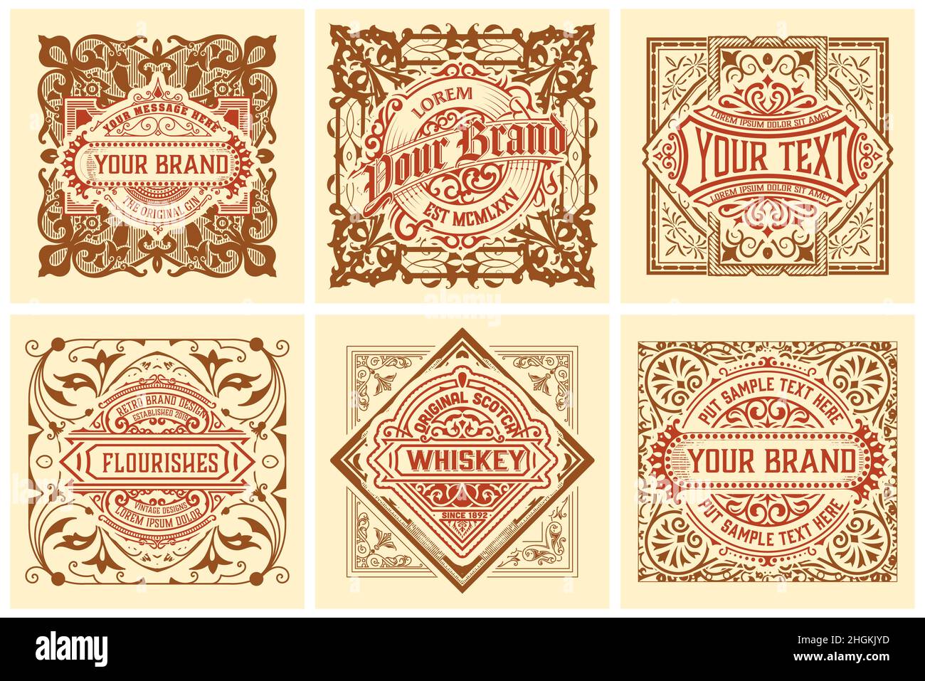 Set of 6 labels. Western style Stock Vector Image & Art - Alamy