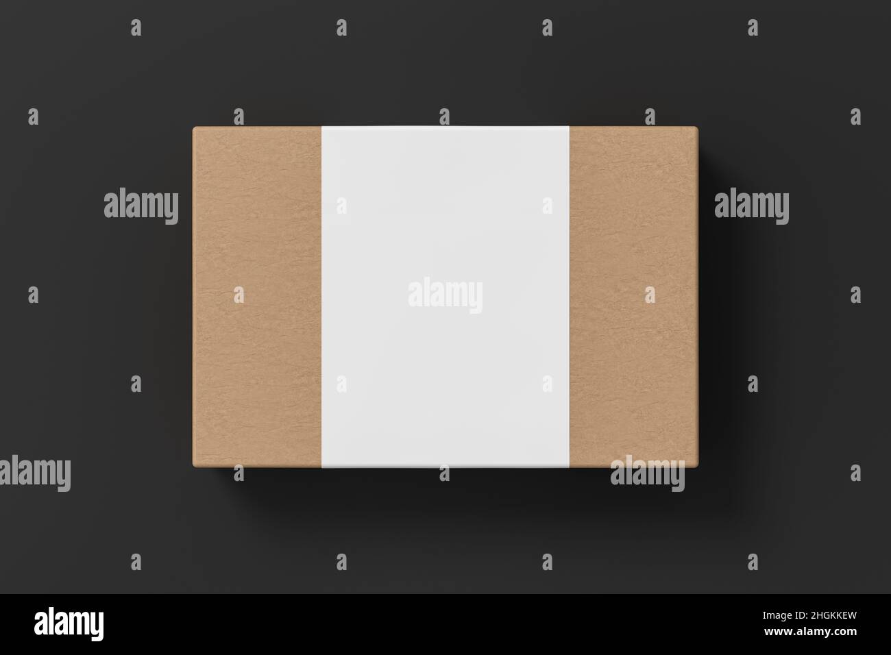 Flat box mock up with blank paper cover label: cardboard gift box on ...