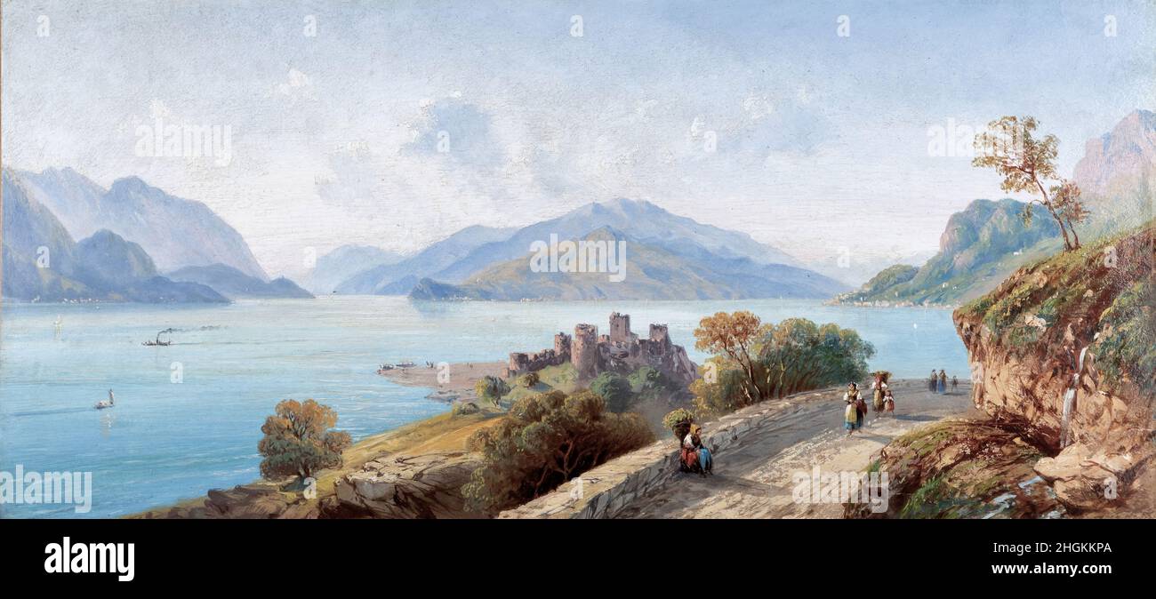Bossoli Carlo - Private Collection - Veduta del lago di Como - 1880 ...