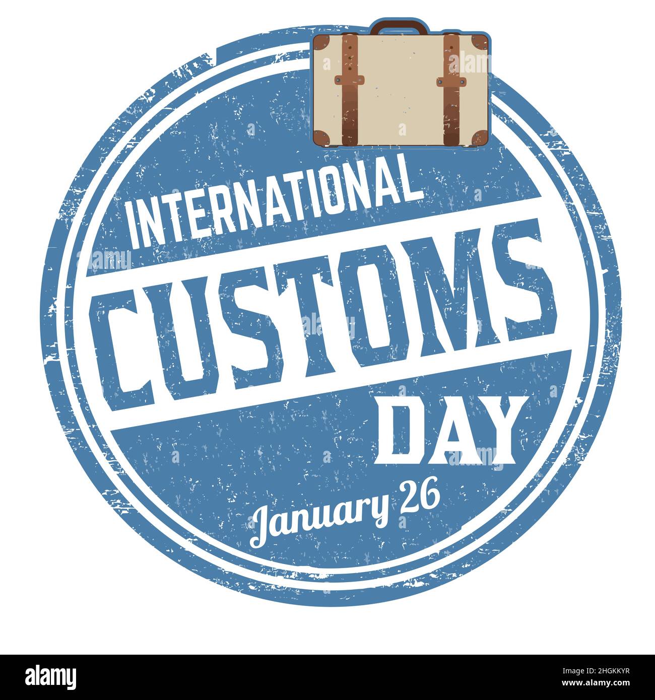 International customs day grunge rubber stamp on white background ...