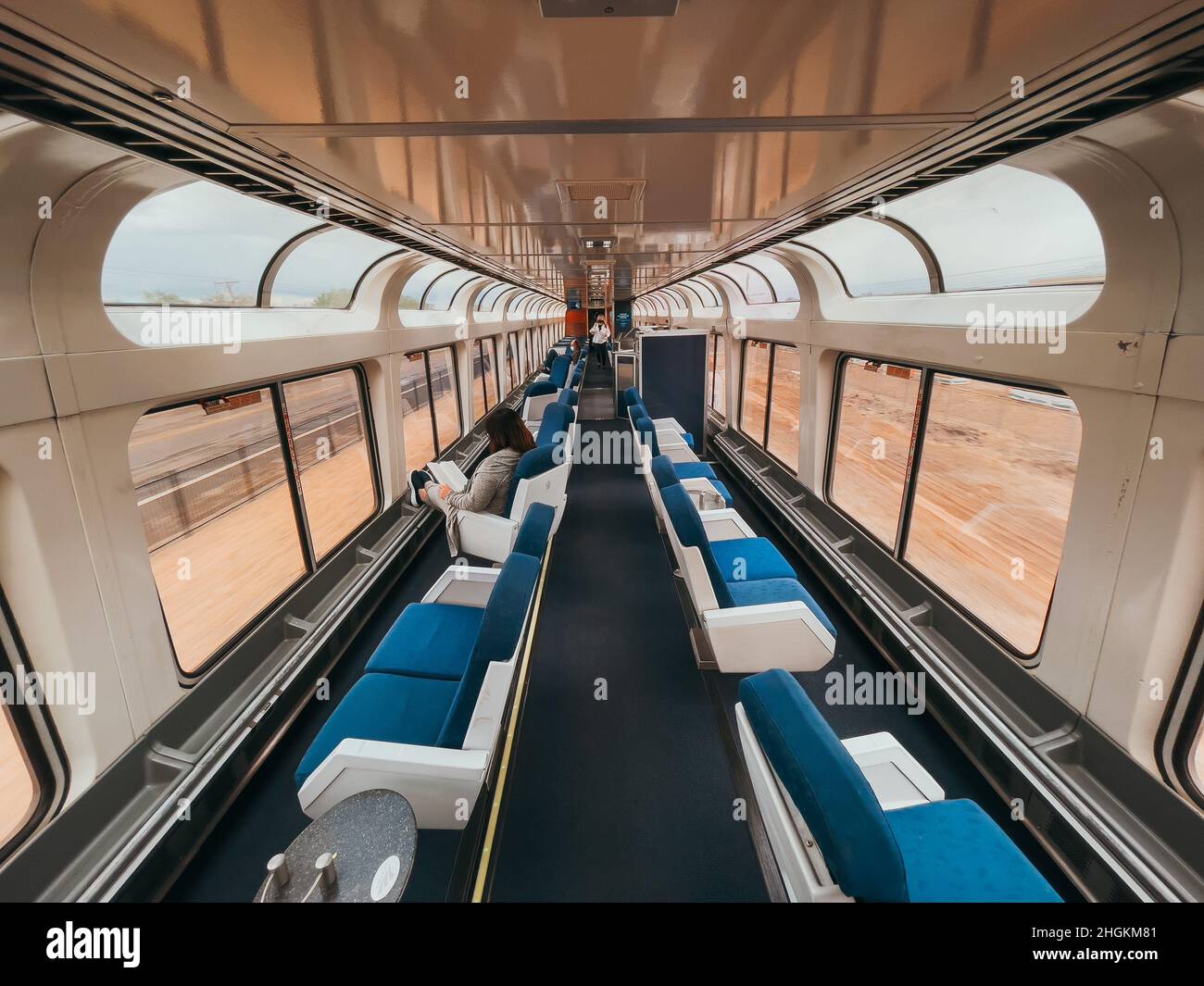 Inside Amtrak Train Observation Car