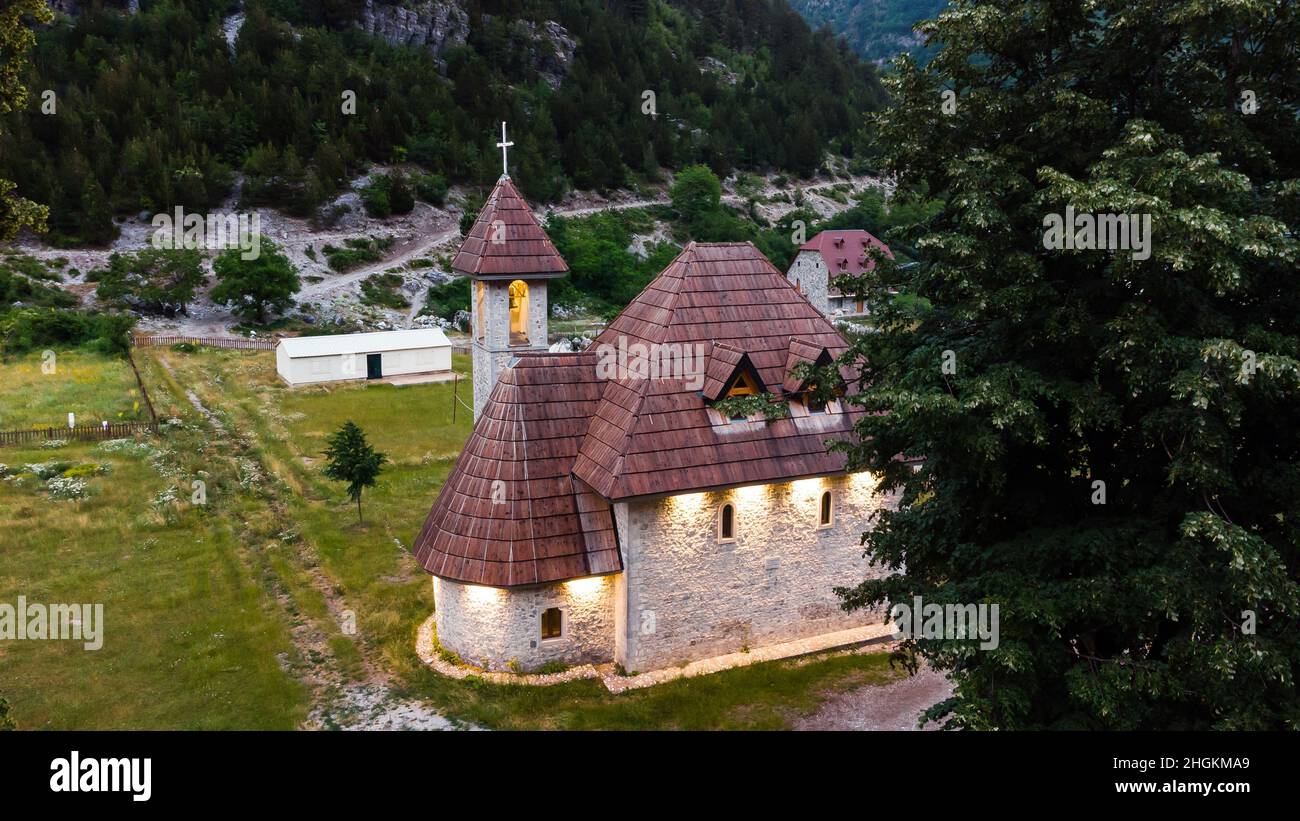 A Catholic Church in the village of Theth in Prokletije in the Acursed ...