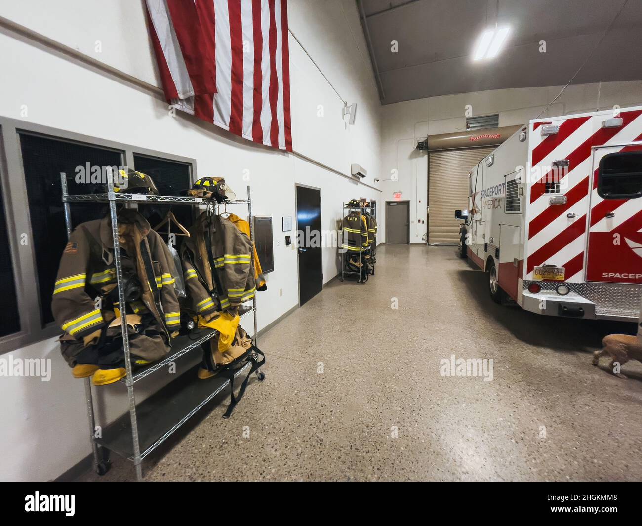 The ARFF equipment at Spaceport America, a an airport used for space ...