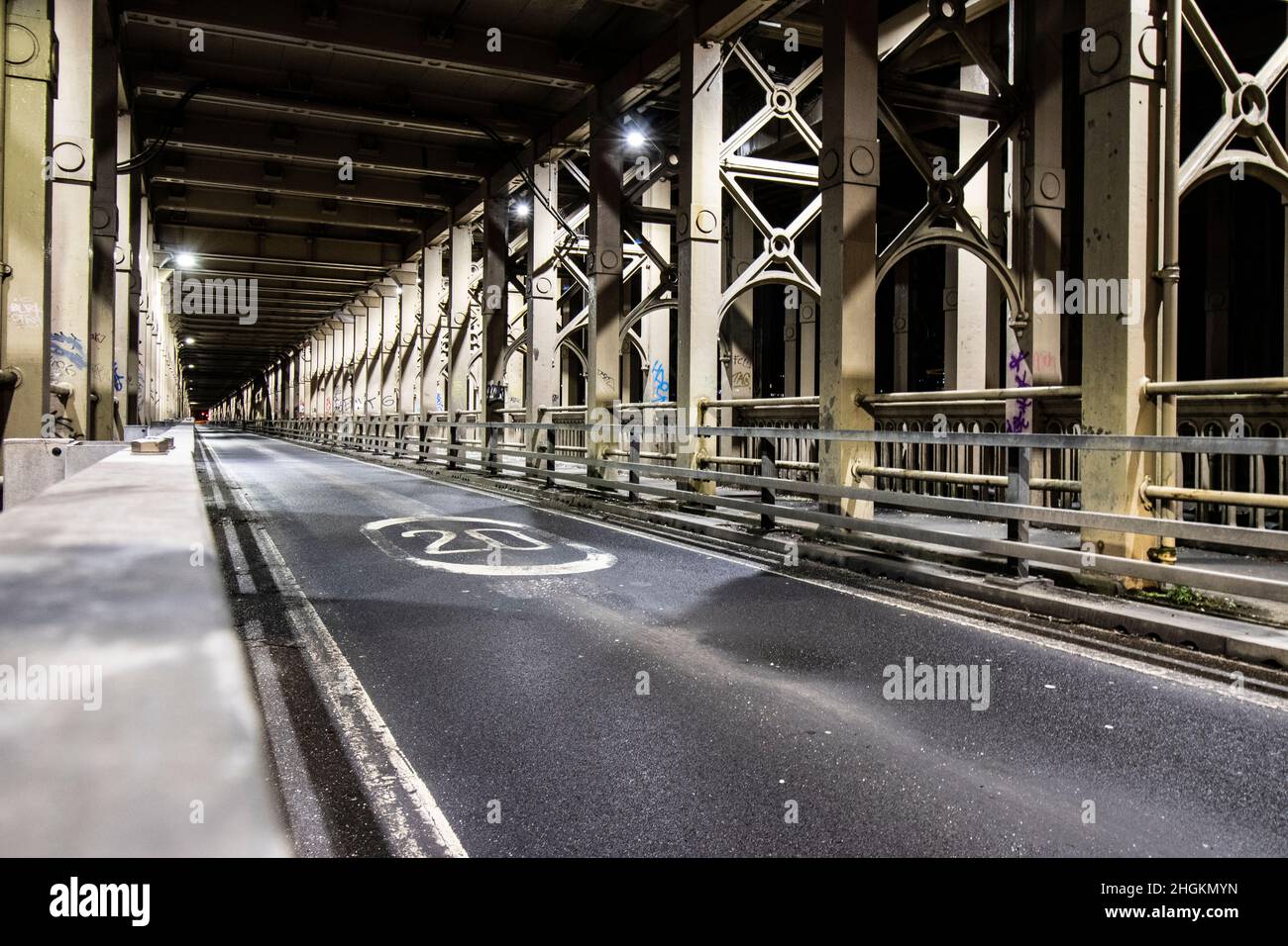 long exposure high level bridge at night in Newcastle on Tyne, UK Stock ...