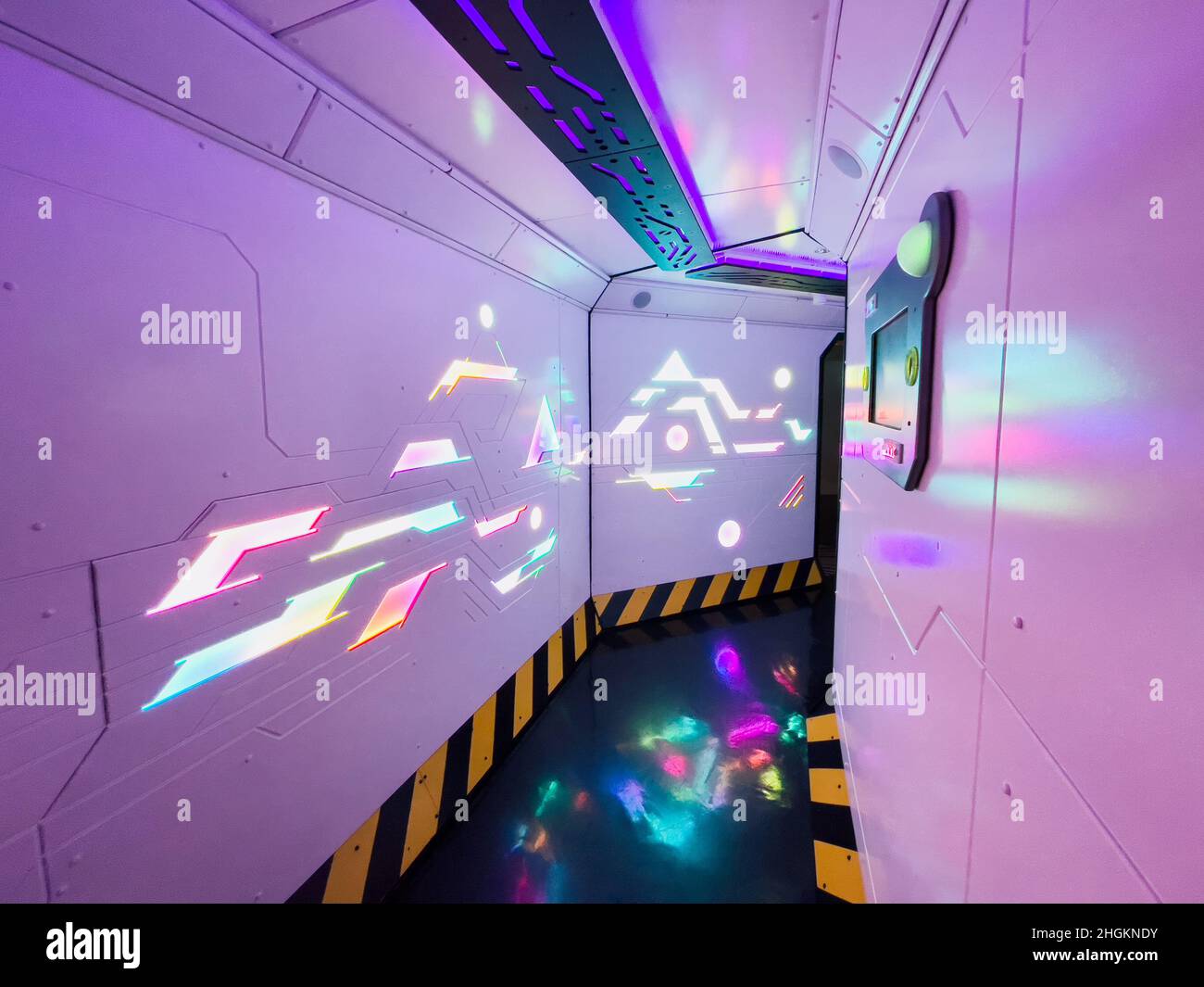 a spaceship themed room inside Meow Wolf, an immersive art experience ...