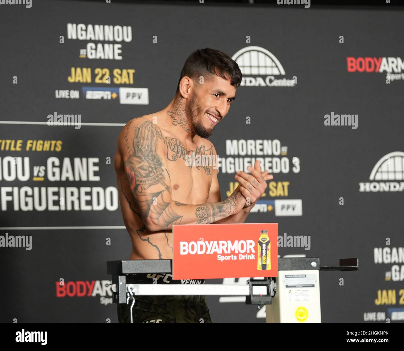 Anaheim, USA. 21st Jan, 2022. ANAHEIM, CA - January 21: Genaro Valdez ...