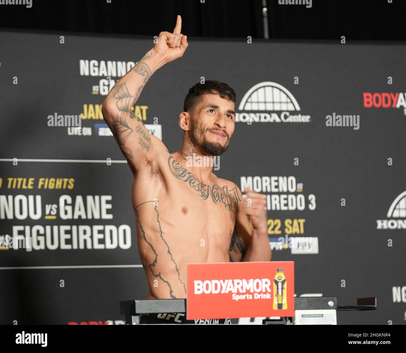 Anaheim, USA. 21st Jan, 2022. ANAHEIM, CA - January 21: Genaro Valdez ...