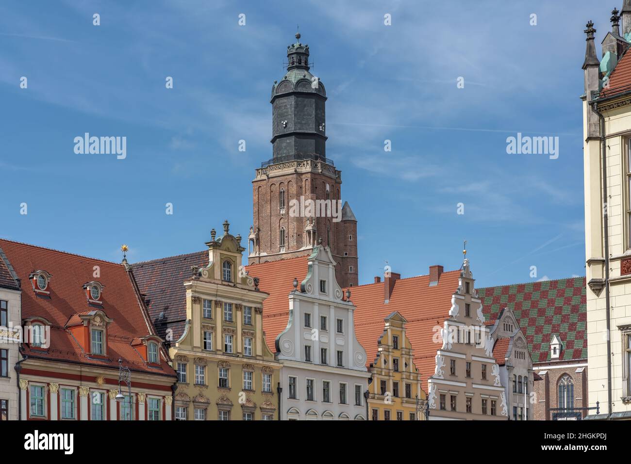 St Elizabeth's Church Tower and Market Square buildings - Wroclaw ...