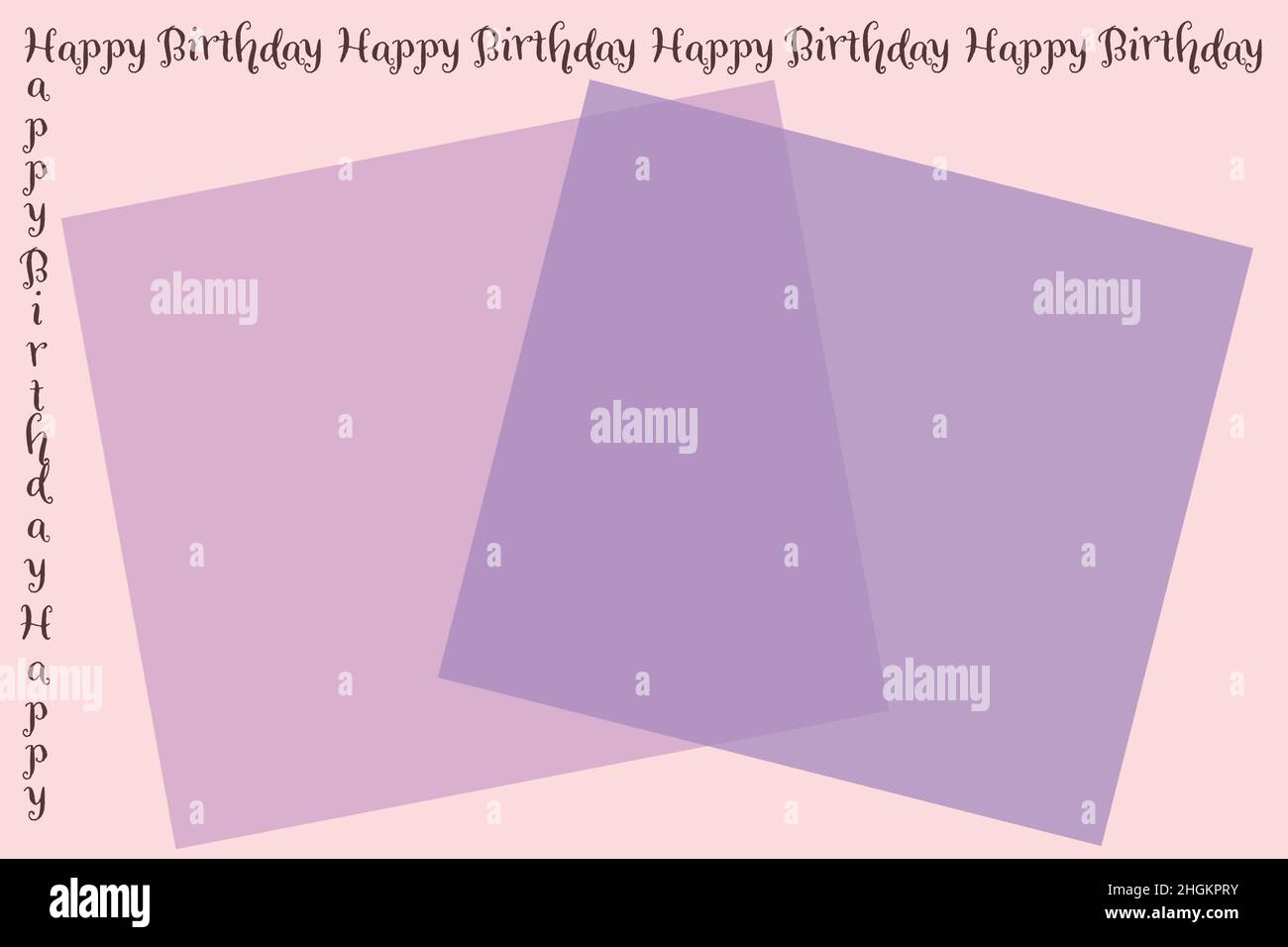 Pink blend theme background with Happy Birthday around two sides, room ...