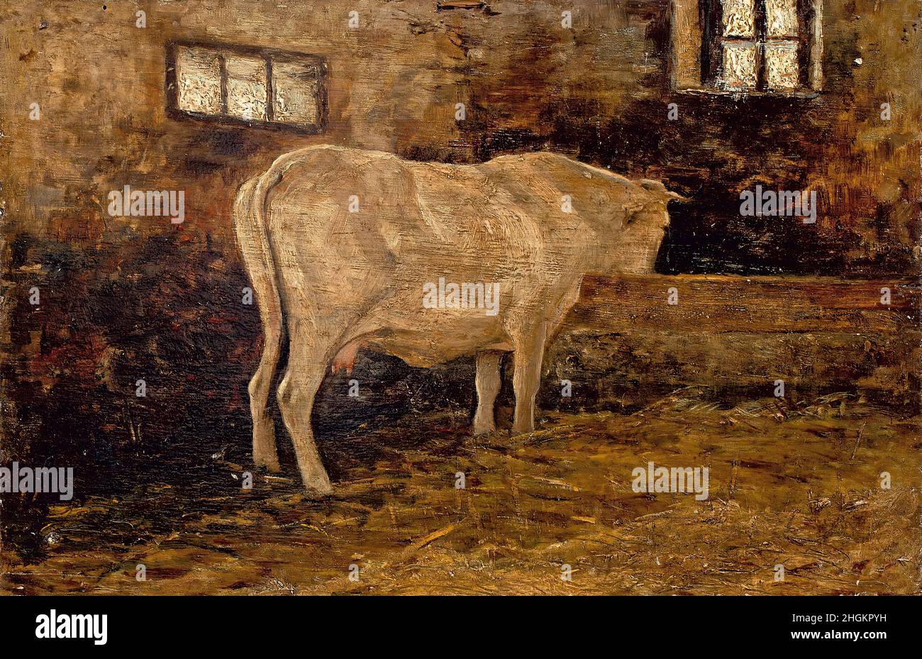 Segantini Giovanni - Private Collection - Cow in stable - 1899c. - oil ...