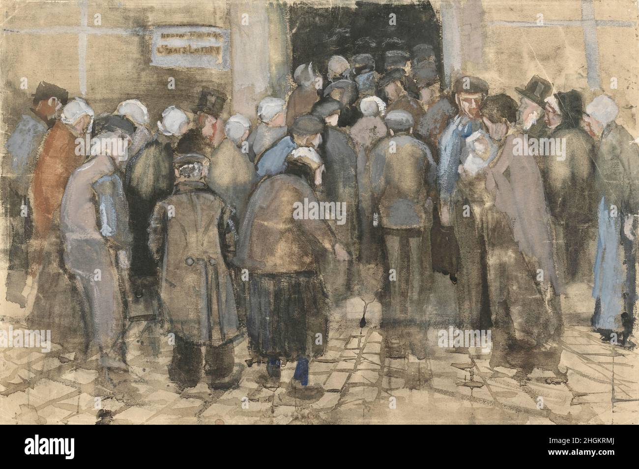 The Poor and Money - 1882 - gessetto penna inchiostro e acquerello on ...