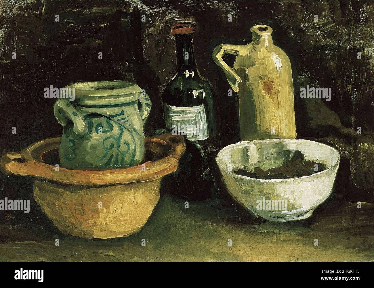 Still Life with Pottery and Two Bottles - 1884 - Oil on canvas 40 x 56 ...