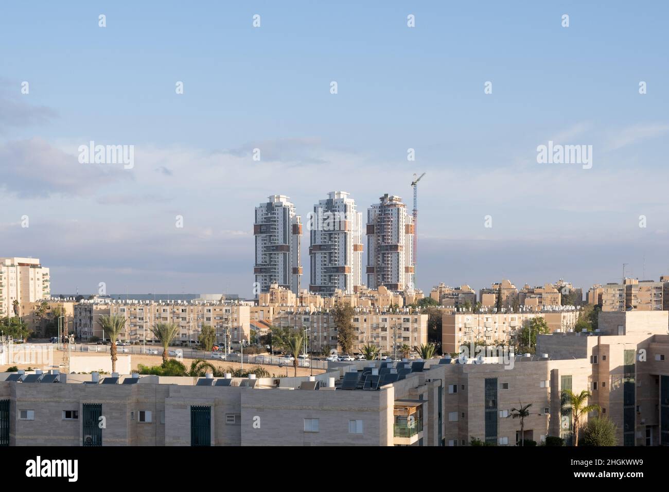 Contrast Architecture in Israel, modern tower skyscrapers and old ...