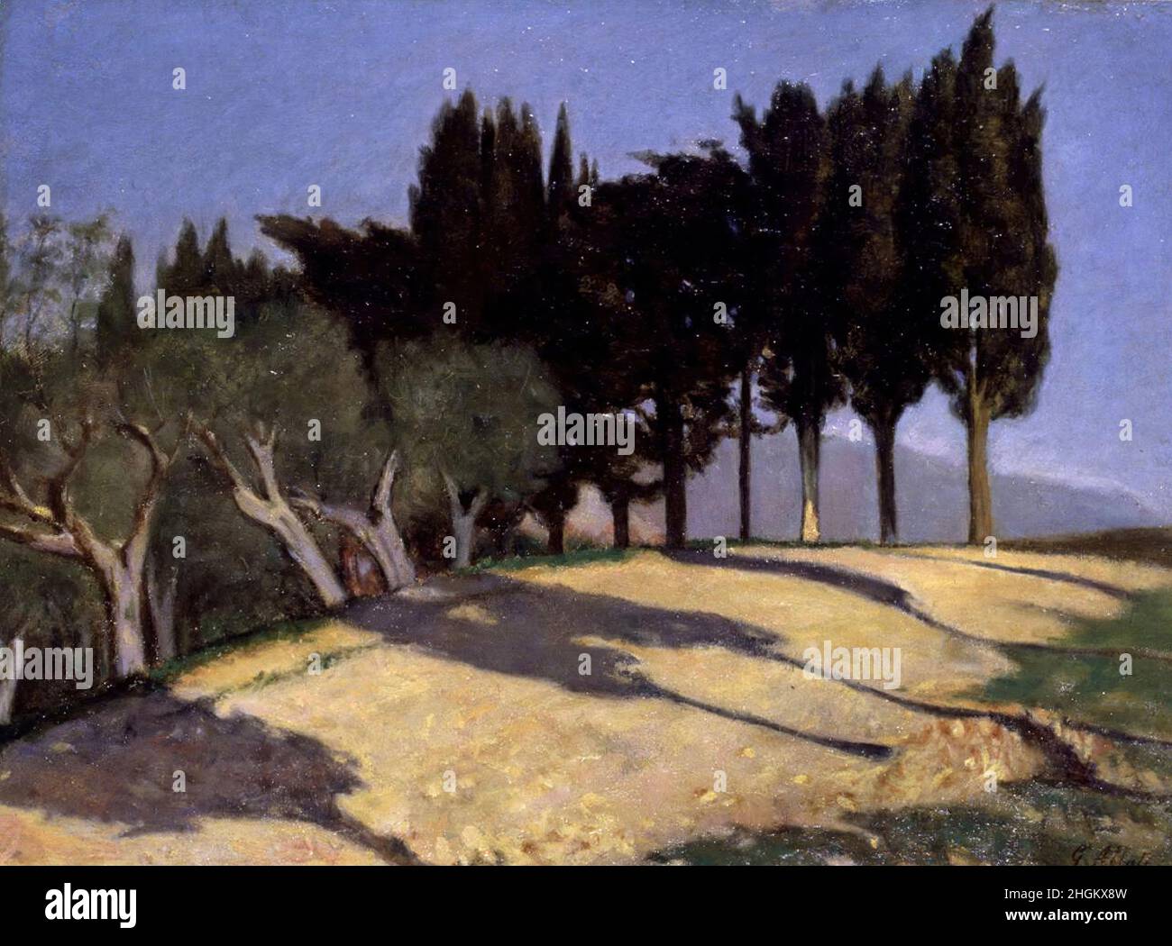 Via di campagna con cipressi - 1863 65 - oil on canvas 28 x 38 cm ...