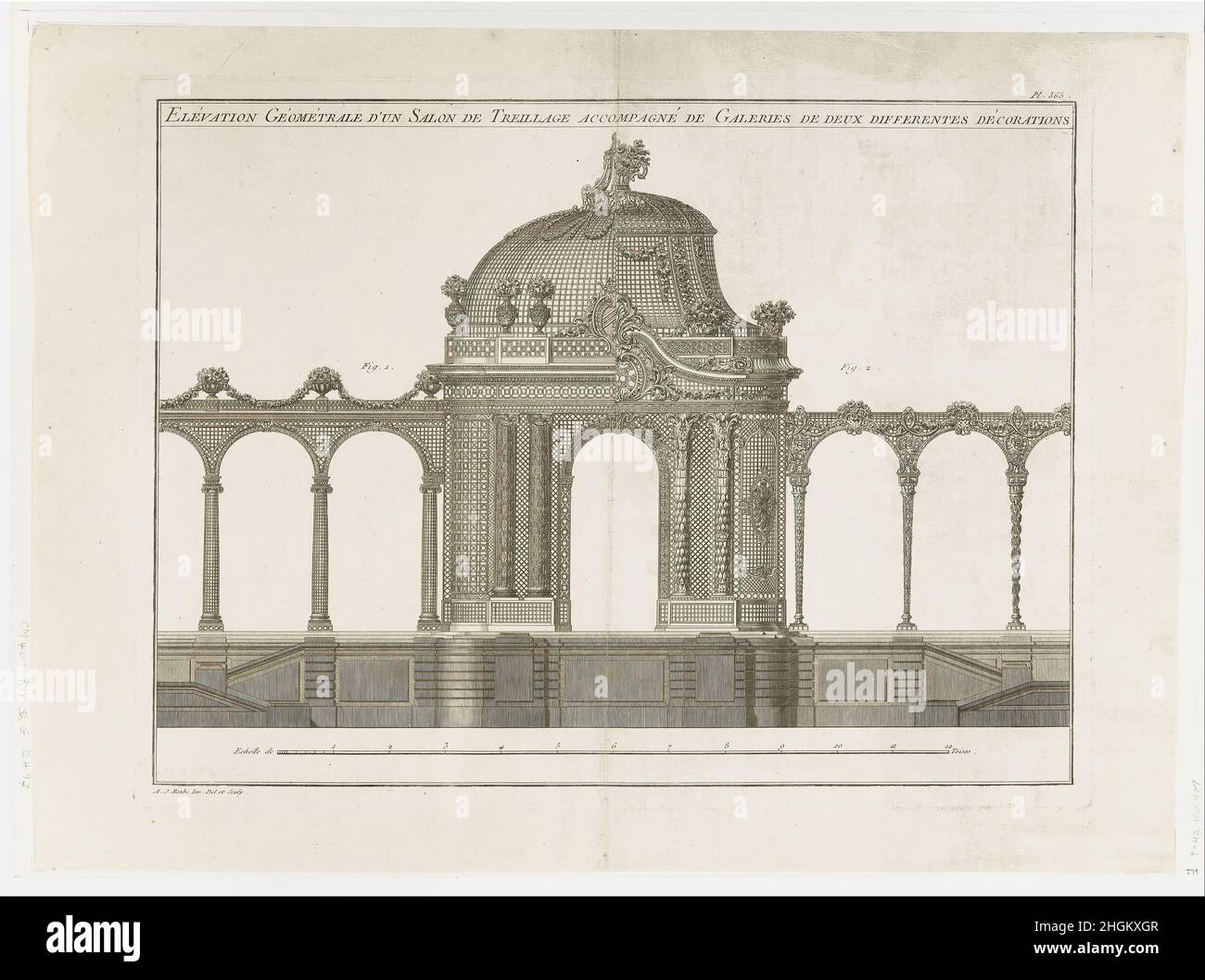 André-Jacob Roubo - Garden Pavilion and Latticed Gallery with an ...
