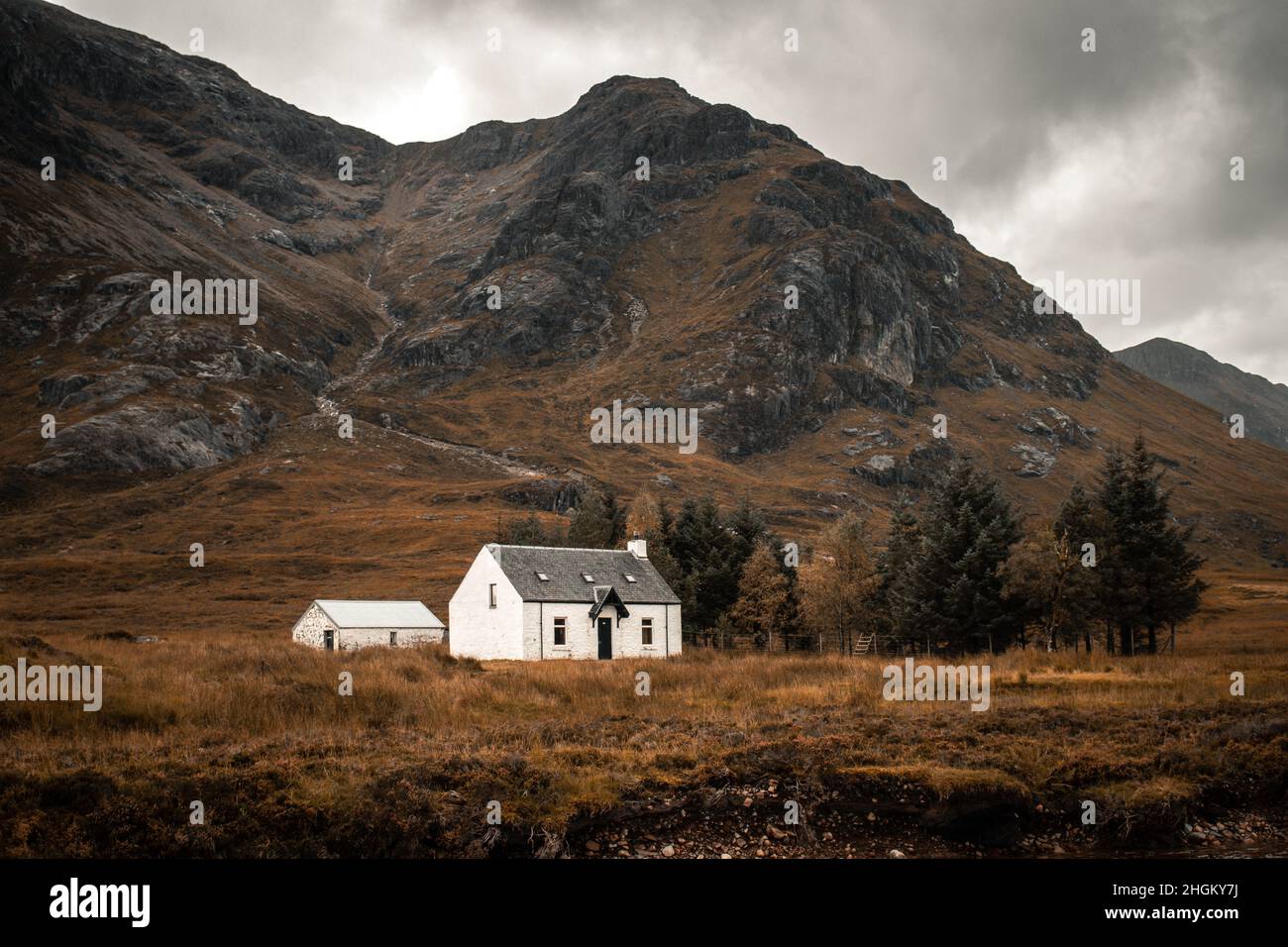 Dark Cloudy Day Over Buachaille Etive Mor, Glencoe, Scottish Highlands ...