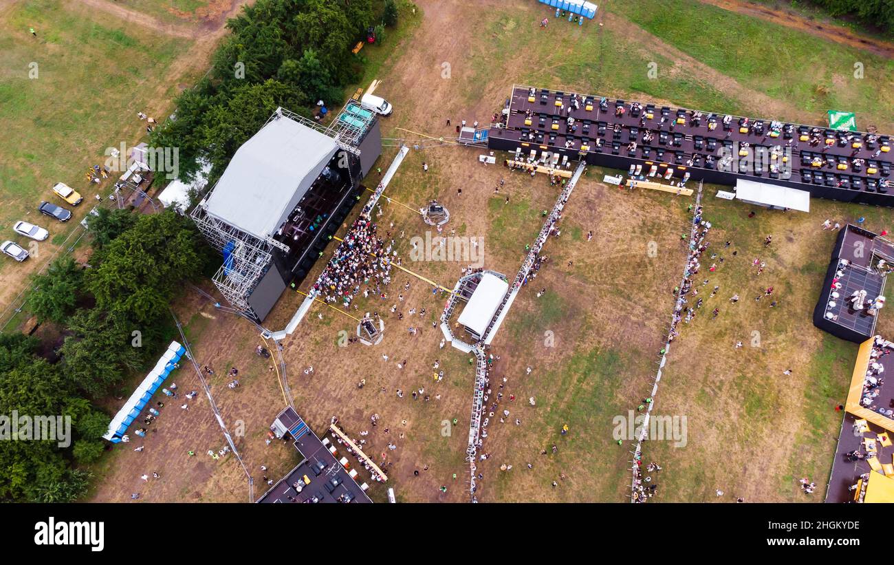 Festival field, concert in the field, background and stage Stock Photo ...