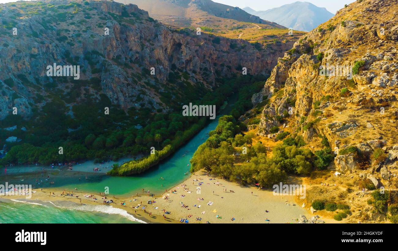 amazing beaches of Greece series -preveli (Crete Stock Photo - Alamy