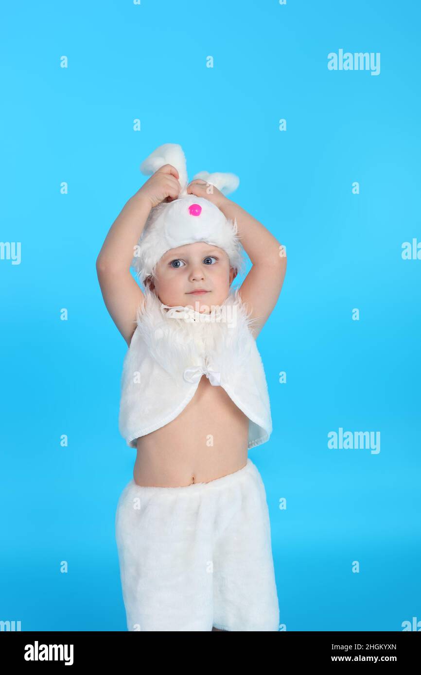 cute little child in the hare costume Stock Photo - Alamy