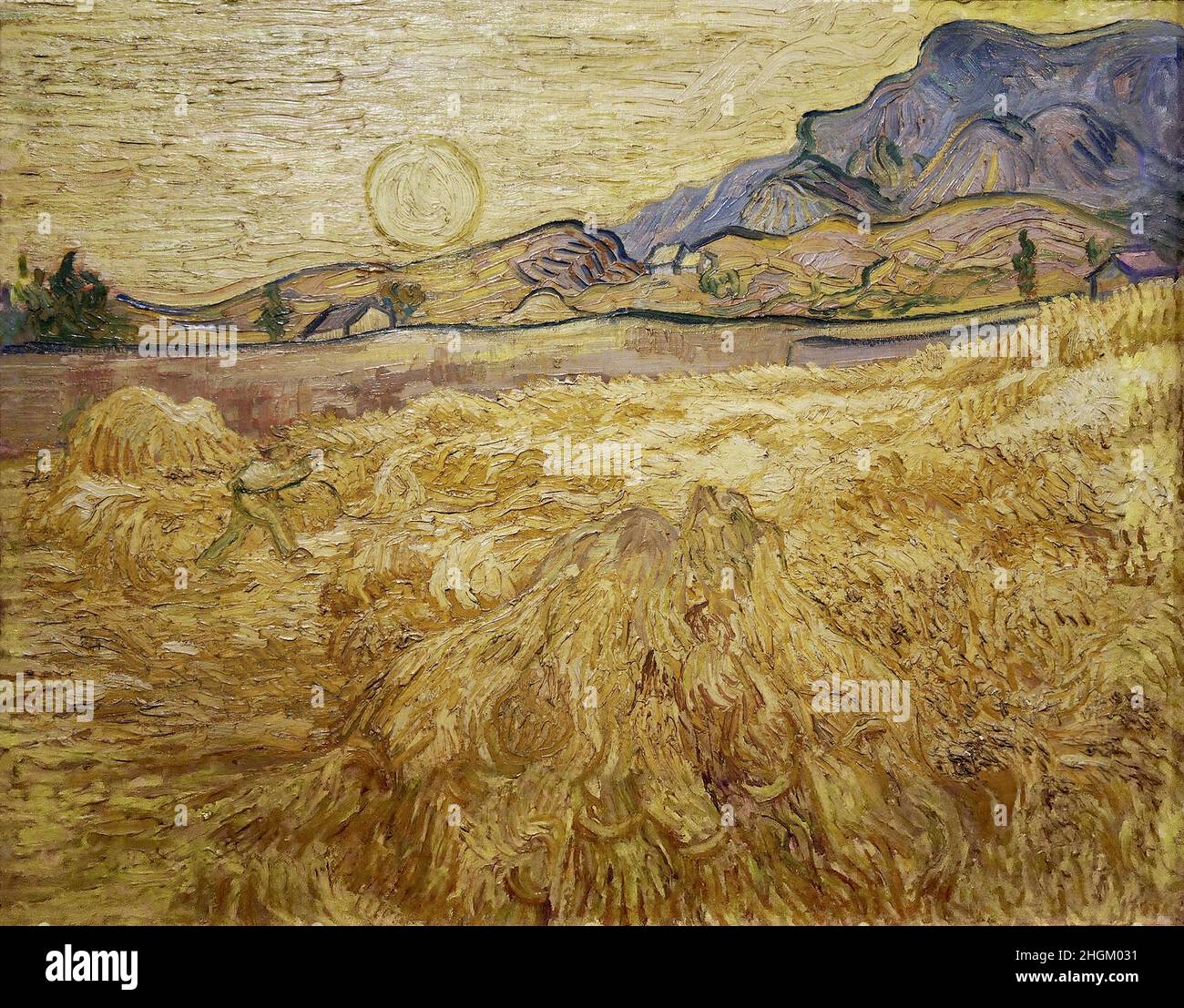 Wheat field with reaper and onn - 1889 - Oil on canvas 73 x 92 cm - Van ...