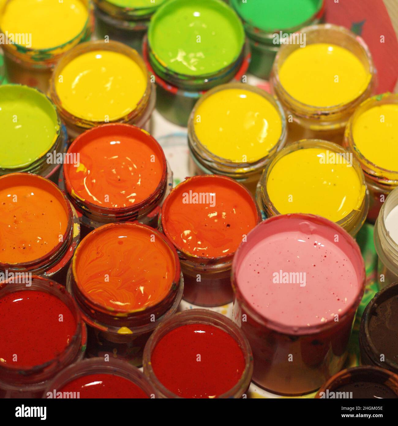 tubes of bright acrylic colors paints Stock Photo - Alamy