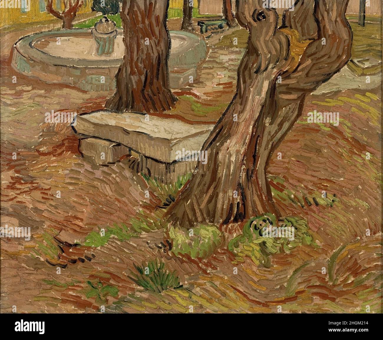 The Stone Bench in the Asylum at Saint-Remy - 1890 - oil on canvas 48,5 ...