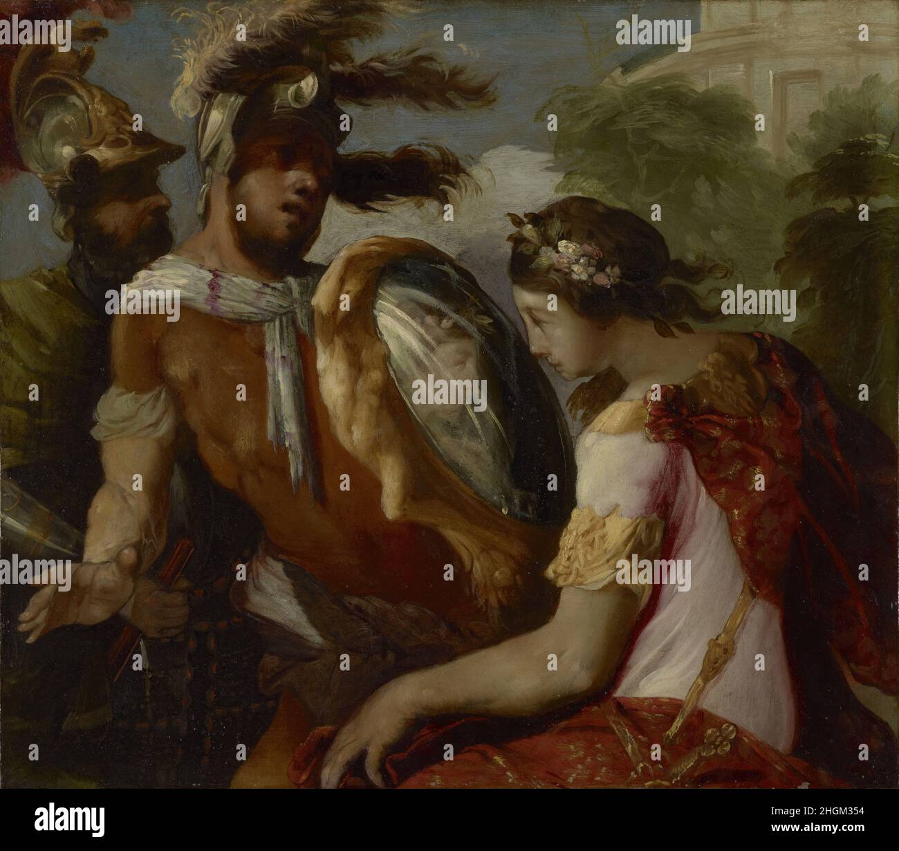 Rinaldo and the Mirror-Shield - 1650 55c. - oil on rame 29,8 x 34 cm ...