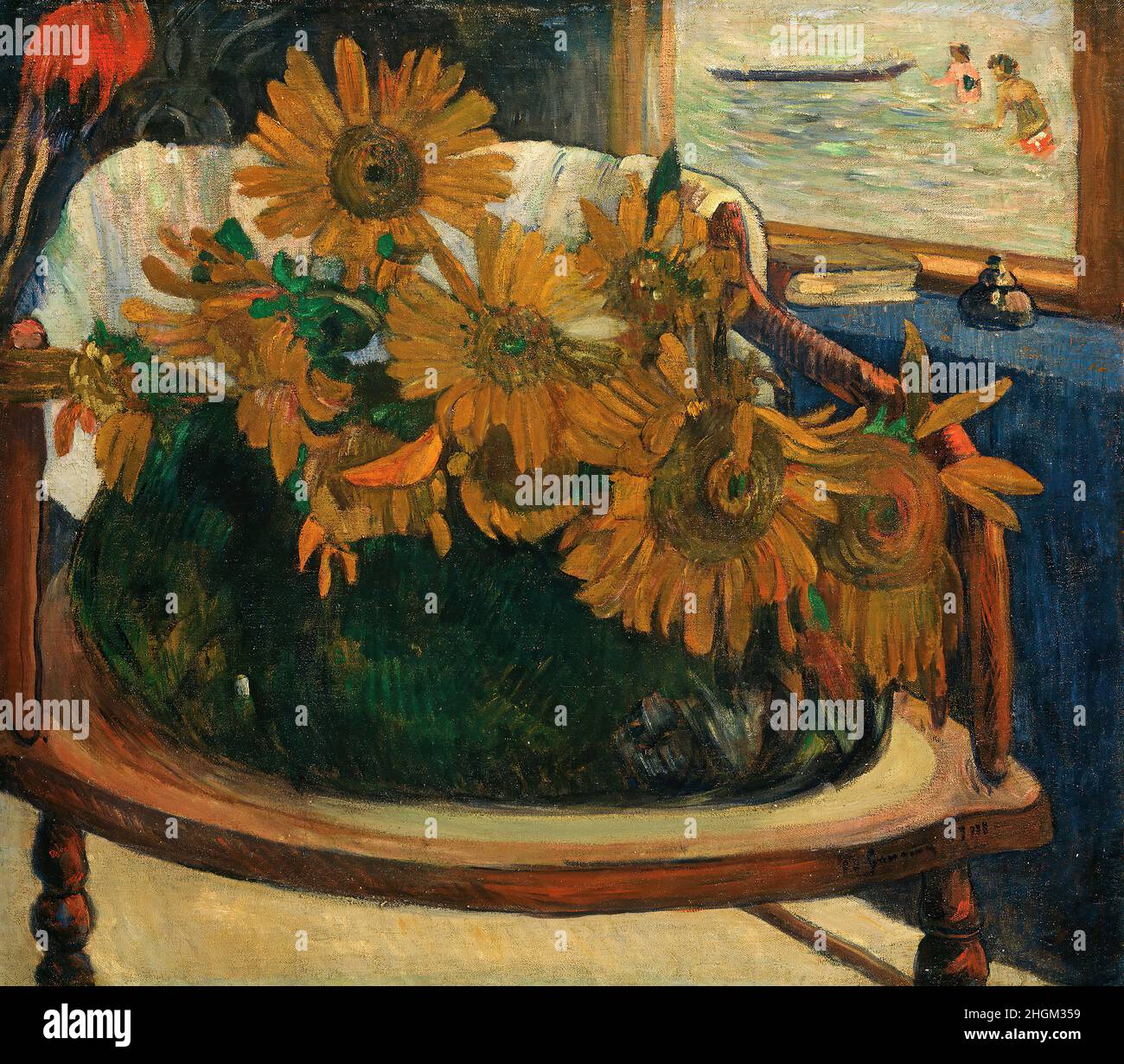 Tournesols onr un fauteuil - 1901 - Oil on canvas 68 x 75,5 cm - ga06Gauguin Paul Stock Photo ...
