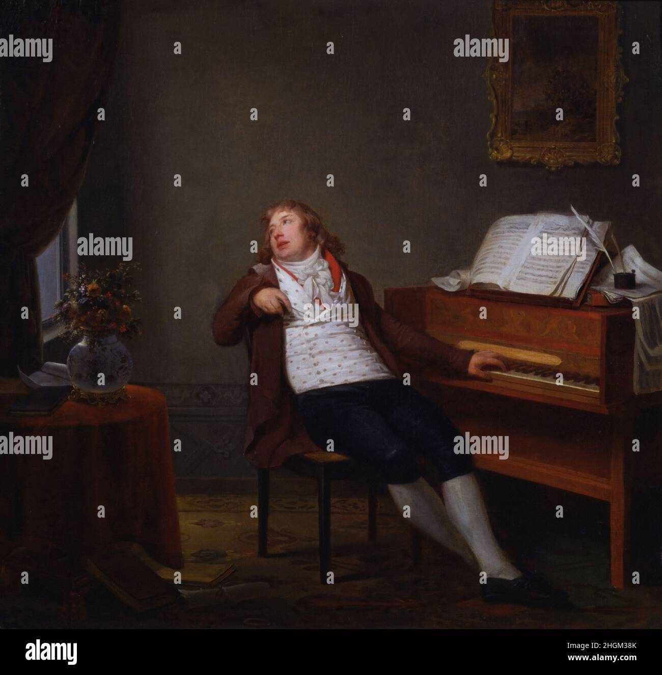 Henri-Pierre Danloux - Portrait de Jan Ladislav Dussek (1795 Stock ...