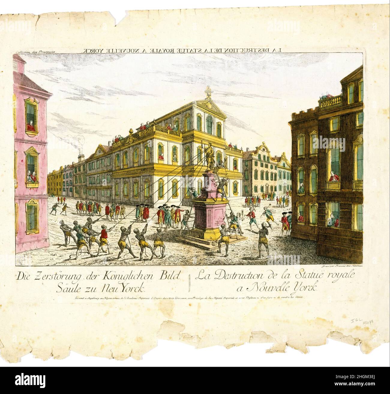 Balthasar Friedrich Leizelt - Destruction of the Royal Statue in New York Stock Photo - Alamy