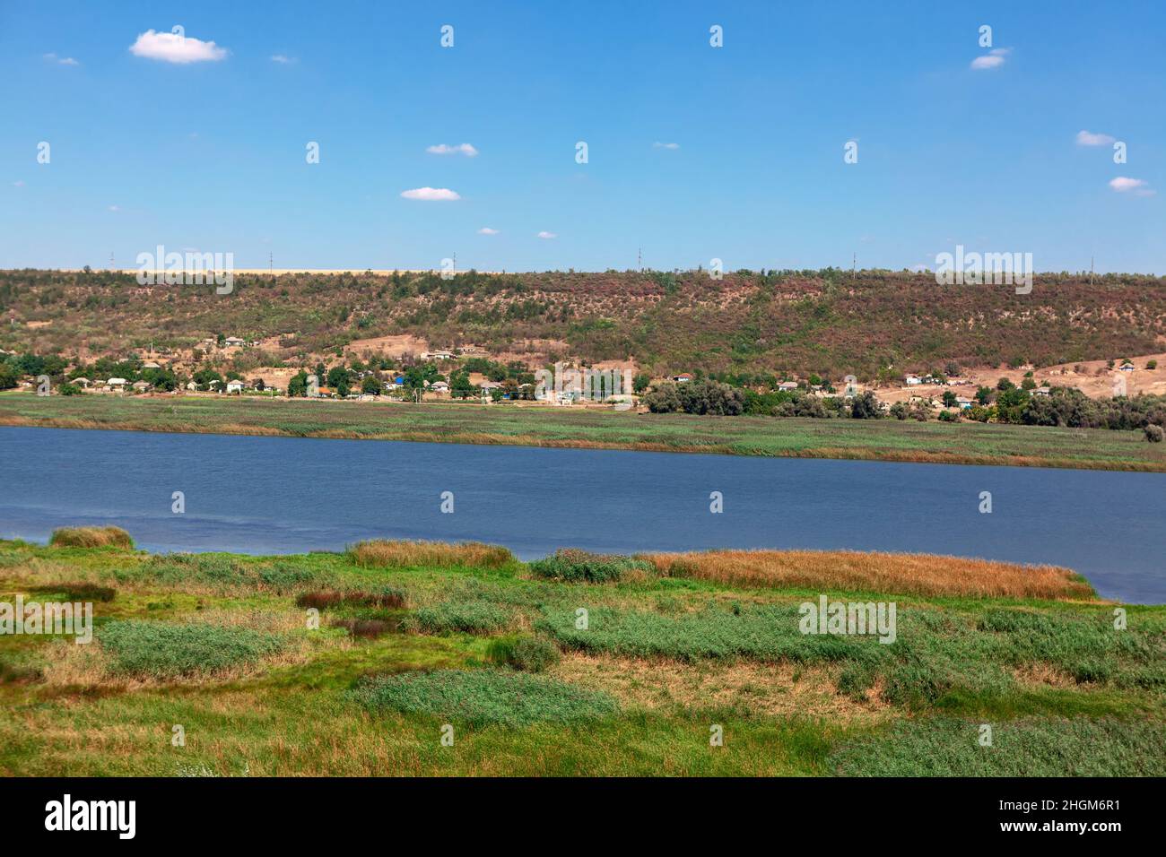 Countryside panorama with river . Nature reserve landscape Stock Photo ...